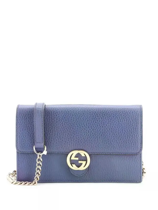 Gucci Interlocking Wallet On Chain Leather Crossbody Bag