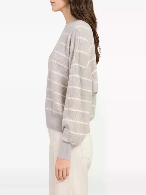 Brunello Cucinelli Striped Ribbed-knit Sweater