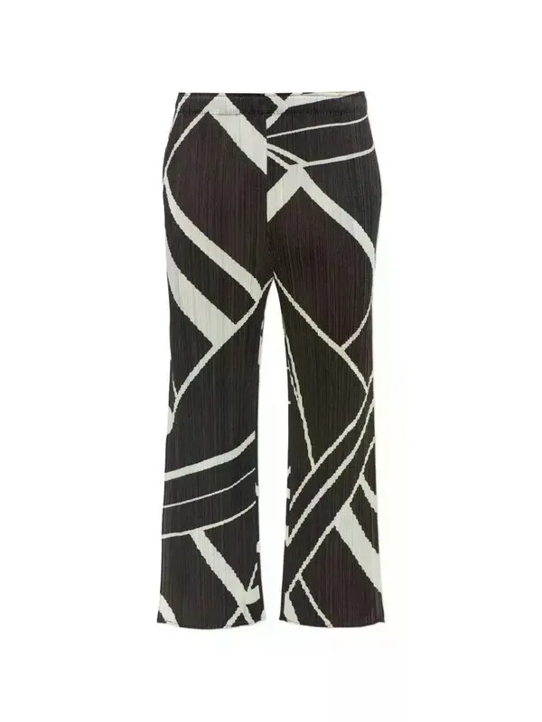 Issey Miyake Fold Line Abstract-print Pleated Trousers