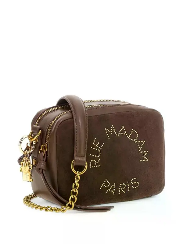 RUE MADAM PARIS The Camera Studded Suede Shoulder Bag