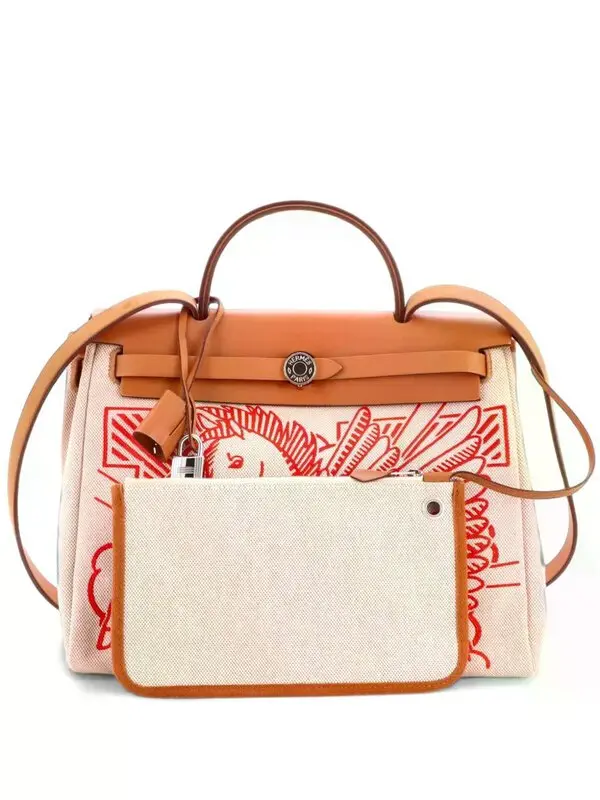 Hermès Herbag Zip Pegase Pop Toile And Leather 31 Shoulder Bag