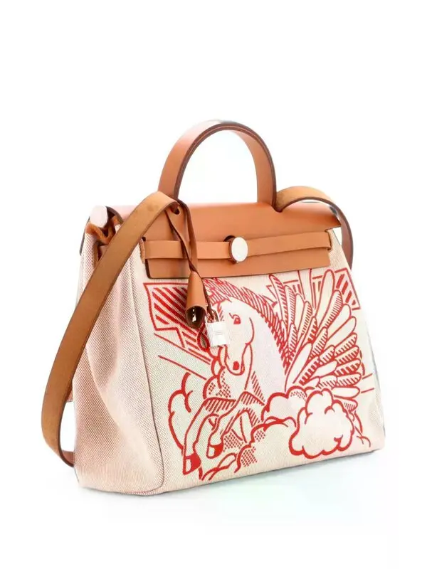 Hermès Herbag Zip Pegase Pop Toile And Leather 31 Shoulder Bag