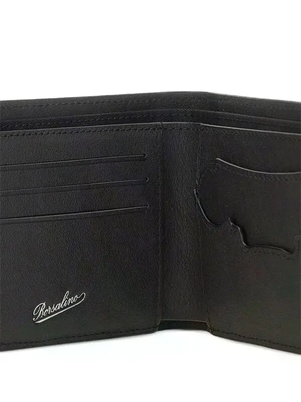 Borsalino Logo-embossed Bifold Wallet - Black