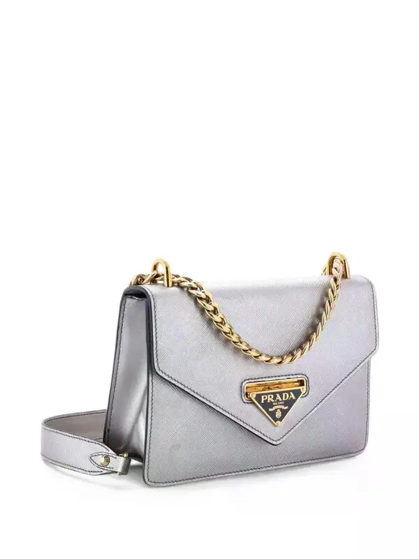 Prada Envelope Flap Chain Shoulder Bag Saffiano Leather Small Crossbody Bag