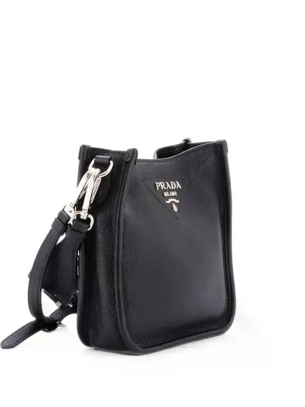 Prada Logo Strap Vitello Daino Mini Crossbody Bag