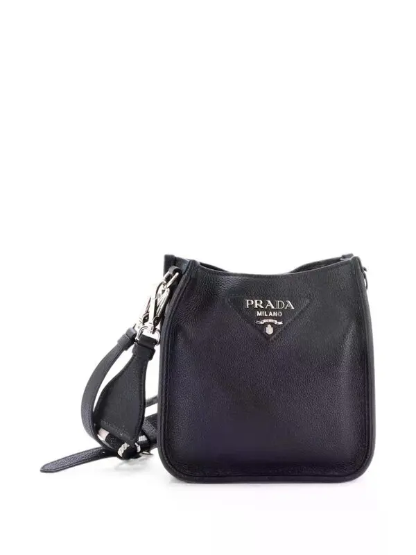 Prada Logo Strap Vitello Daino Mini Crossbody Bag