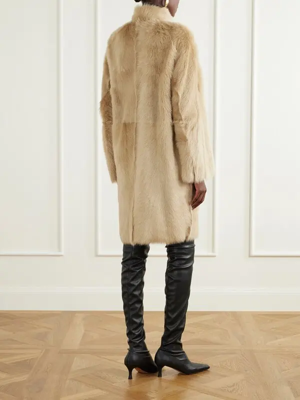 Nour Hammour Blaise Paneled Shearling Coat