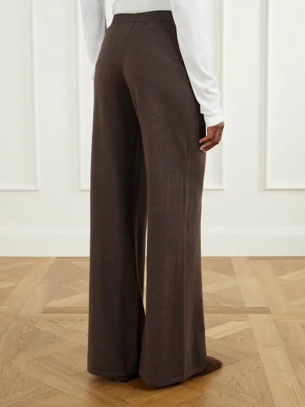 Eterne Cotton And Cashmere-blend Wide-leg Pants