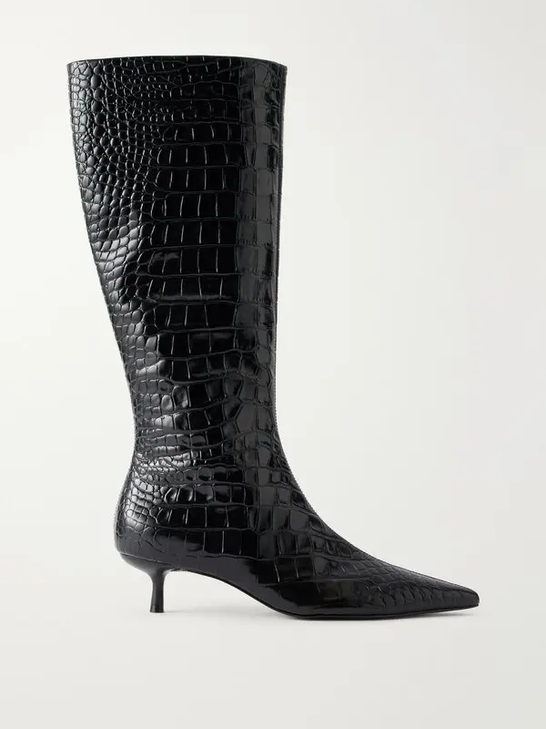 Simkhai Janine Croc-effect Leather Knee Boots