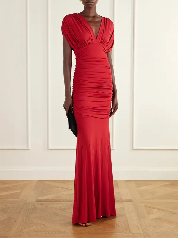 Simkhai Norvelle Gathered Jersey Gown