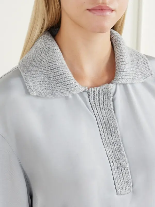 Tibi Stretch Silk-blend Polo Shirt