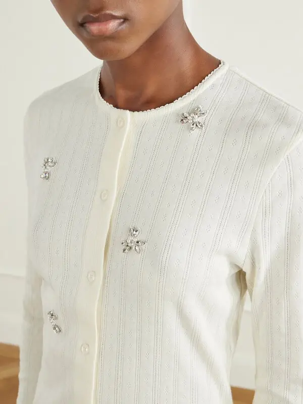 Simone Rocha Embellished Cotton Cardigan