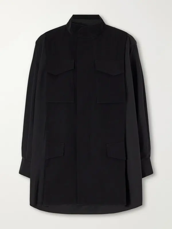Sacai Crepe-trimmed Woven Shirt