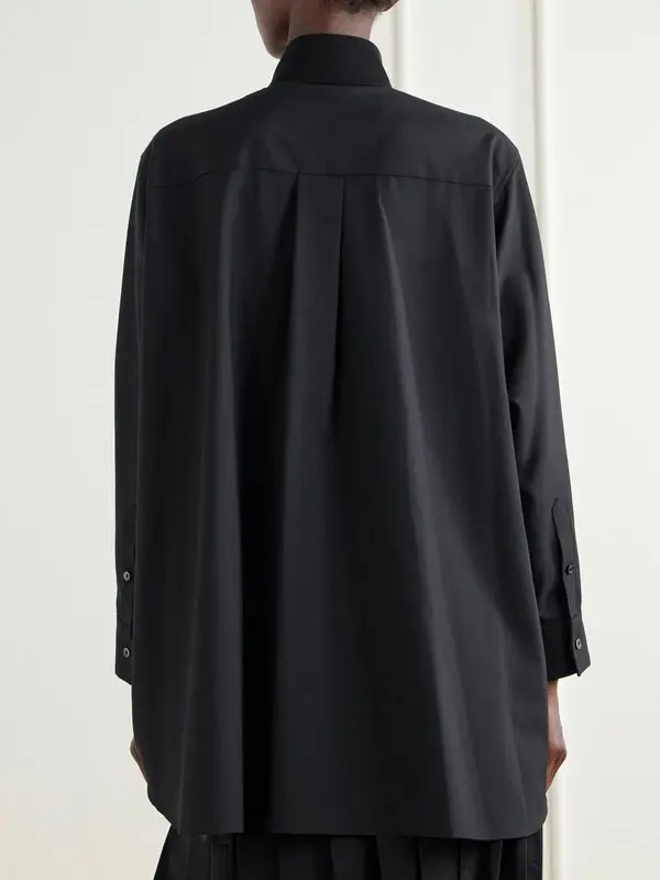 Sacai Crepe-trimmed Woven Shirt