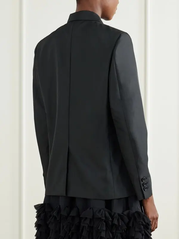 Comme Des Garçons Floral-appliquéd Twill Jacket