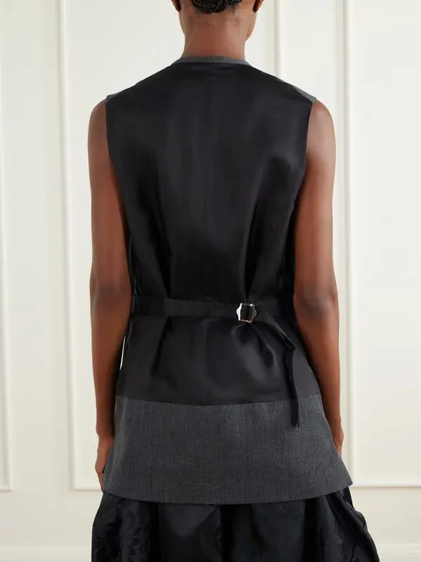 Comme Des Garçons Wool-gabardine And Taffeta Vest