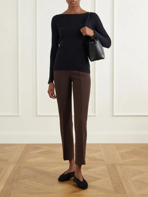 HIGH SPORT Geo Kick Cotton-blend Cropped Flared Pants