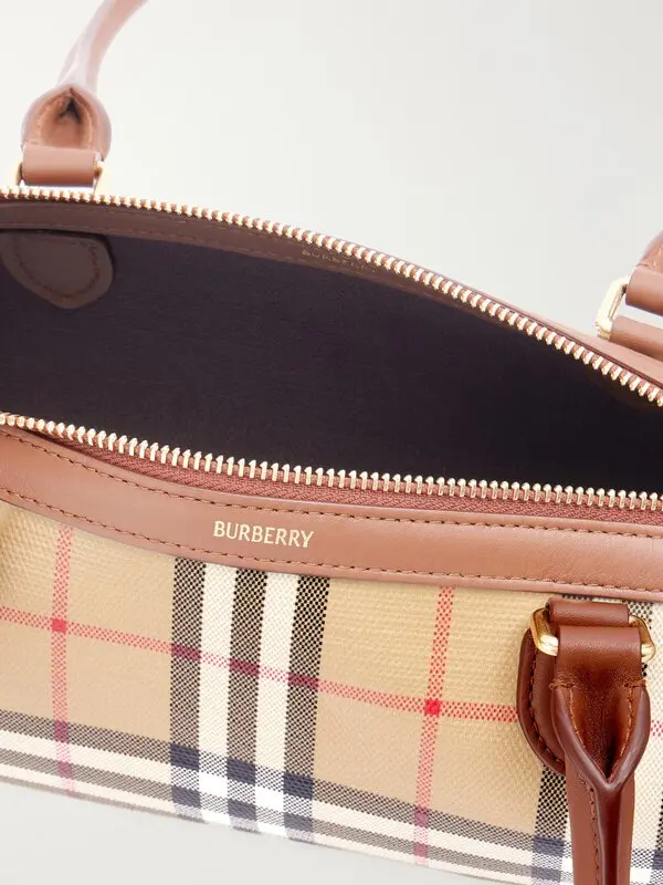 Burberry Barrel Mini Checked Coated-canvas Shoulder Bag