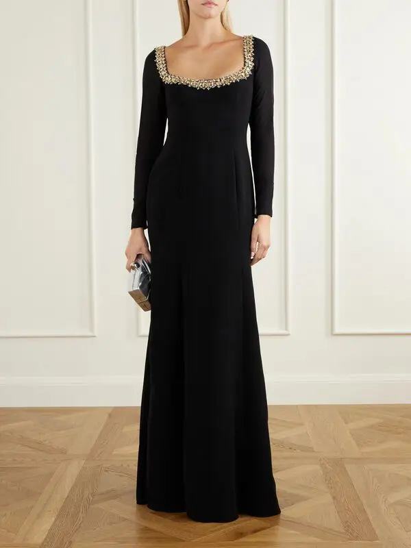 Jenny Packham Jamilia Crystal-embellished Crepe Gown