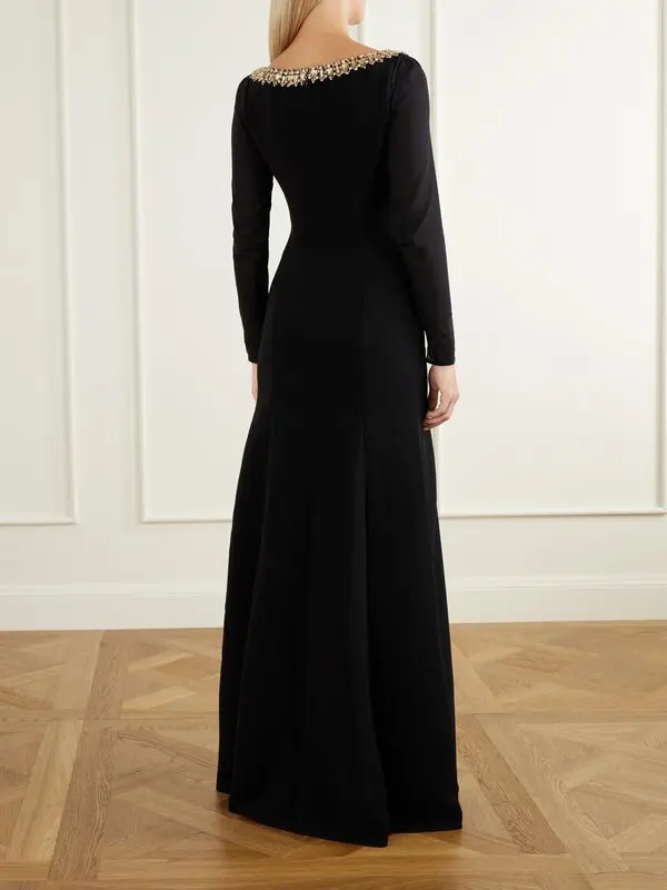 Jenny Packham Jamilia Crystal-embellished Crepe Gown