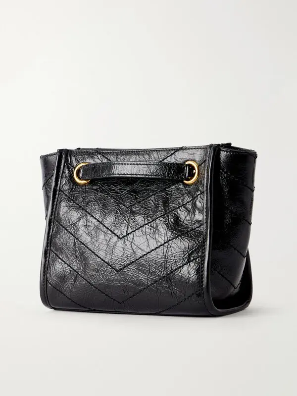 Saint Laurent Niki Matelassé Suede Shoulder Bag