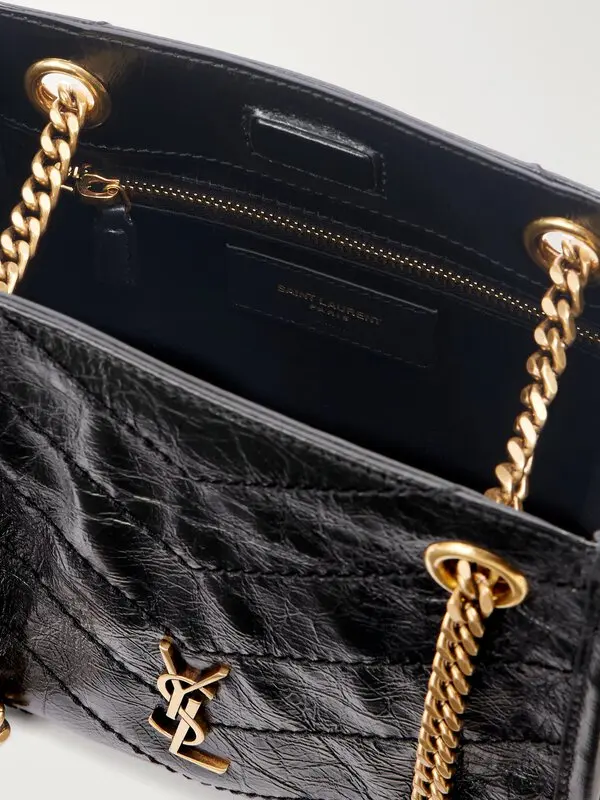 Saint Laurent Niki Matelassé Suede Shoulder Bag