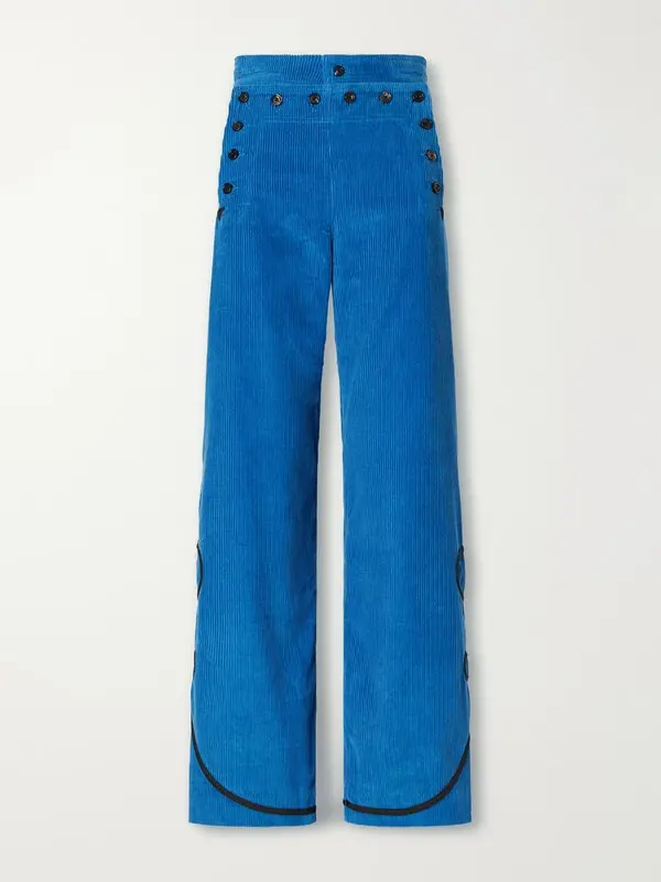 BODE Stagecoach Embroidered Cotton-corduroy Wide-leg Pants