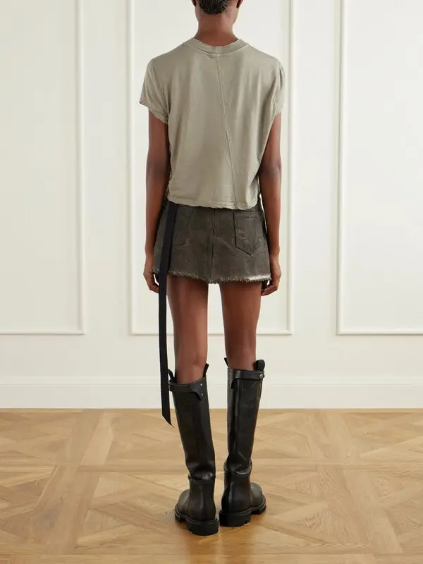 Rick Owens Cropped Cotton-jersey T-shirt