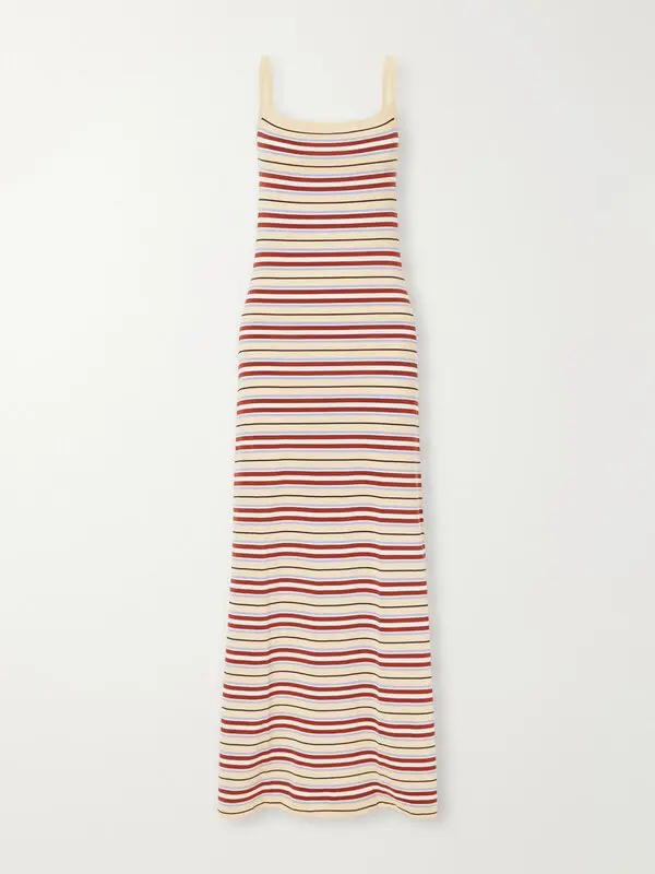 Faithfull The Brand Doris Knitted Striped Cotton-blend Maxi Dress - Multi