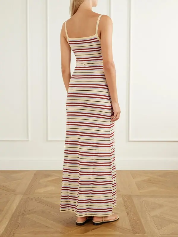 Faithfull The Brand Doris Knitted Striped Cotton-blend Maxi Dress - Multi