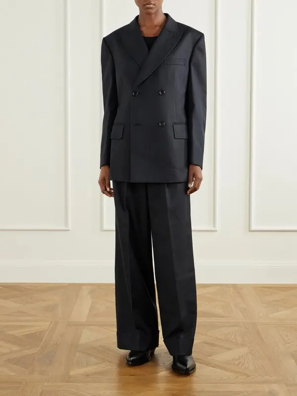 Junya Watanabe Pinstriped Wool-blend Double-breasted Blazer