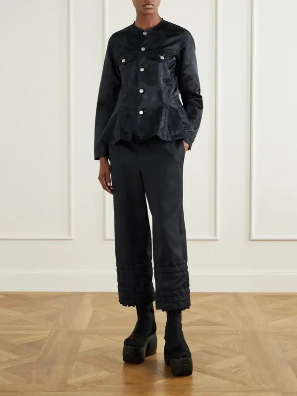 Comme Des Garçons Paneled Peplum Jacquard Jacket