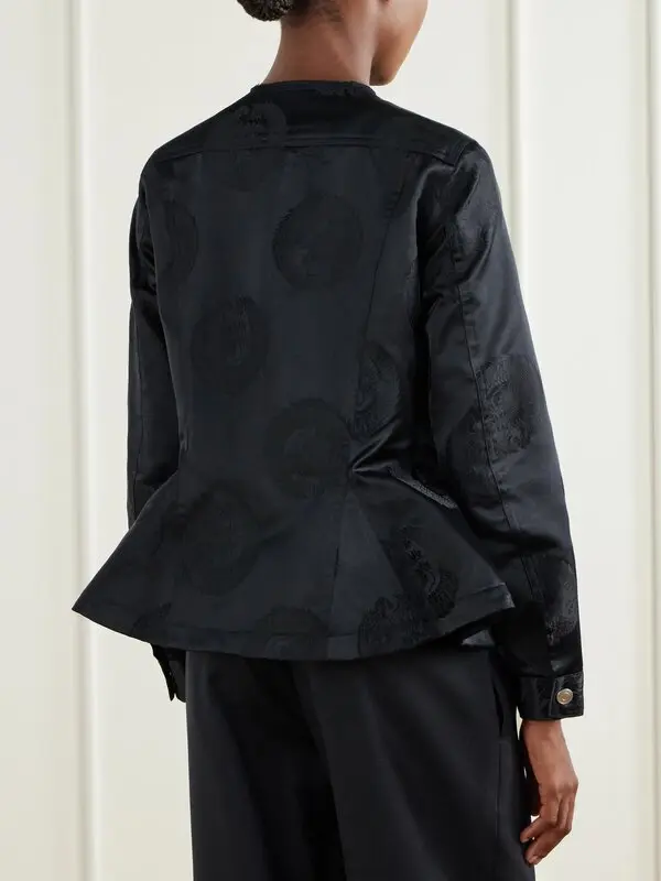 Comme Des Garçons Paneled Peplum Jacquard Jacket