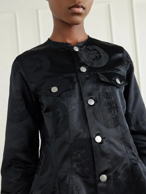 Comme Des Garçons Paneled Peplum Jacquard Jacket