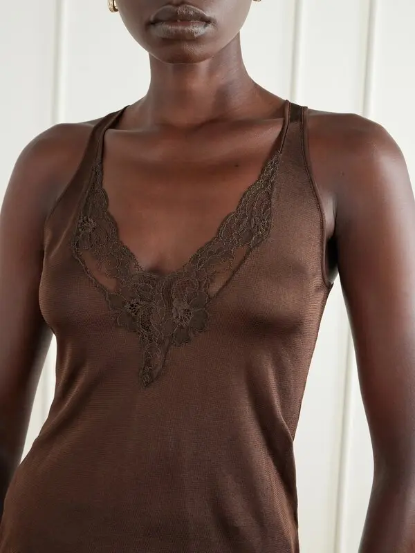 Balmain Lace-trimmed Knitted Tank