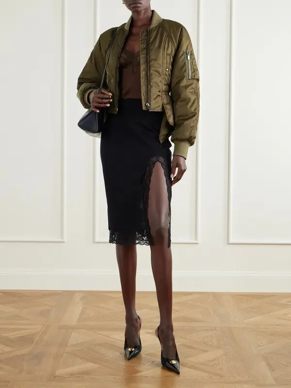 Balmain Paneled Cropped Satin Jacket