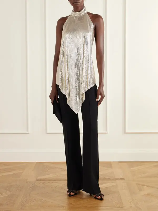 Stella McCartney Open-back Chainmail Halterneck Blouse