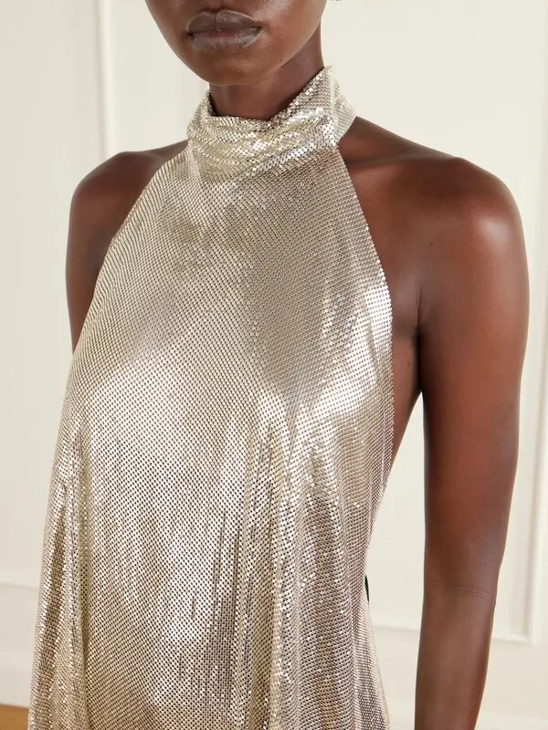 Stella McCartney Open-back Chainmail Halterneck Blouse