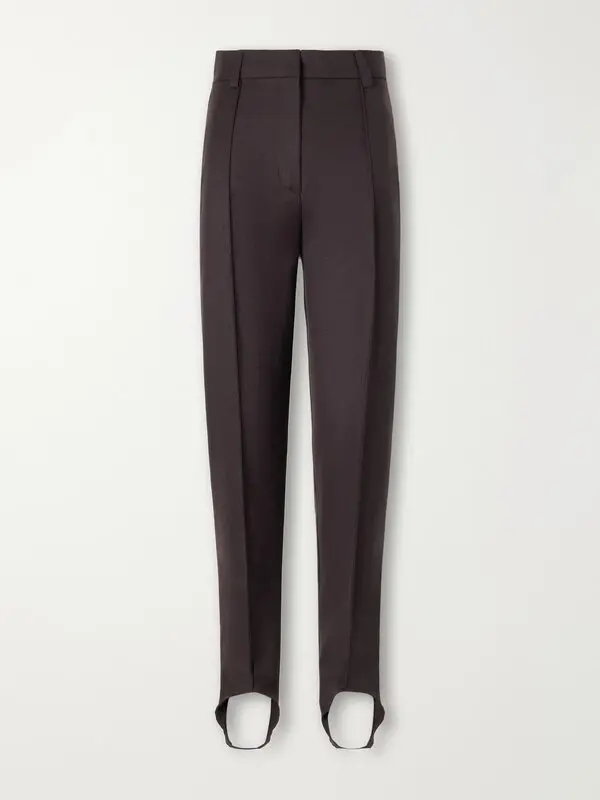 Stella McCartney Tapered Wool-flannel Stirrup Pants - Brown