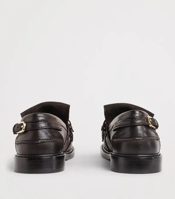 Sandro Leather Buckled Loafers
