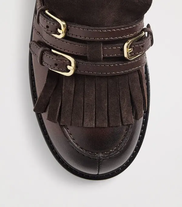 Sandro Leather Buckled Loafers