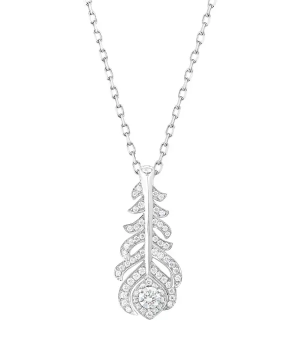 Boucheron Xs White And Diamond Plume De Paon Necklace