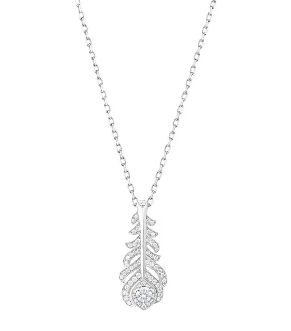 Boucheron Xs White And Diamond Plume De Paon Necklace