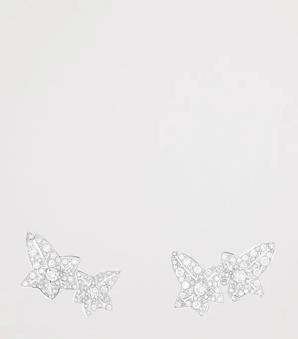 Boucheron White And Diamond Lierre De Paris Asymmetric Clip Earrings