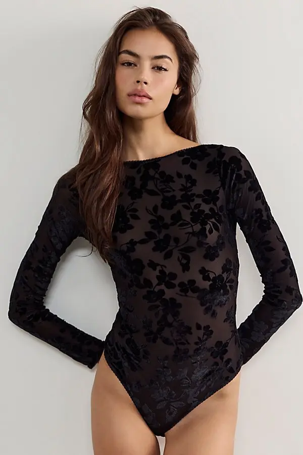 INTIMATELY Loved You First Bodysuit At - Black Combo