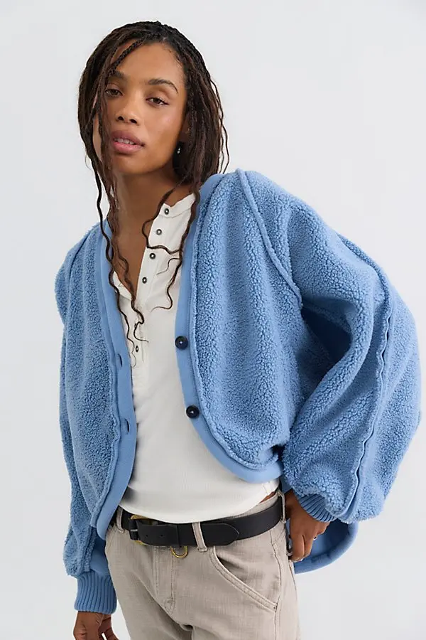 We The Free Cabin Hero Cardigen At - Dusted Blue