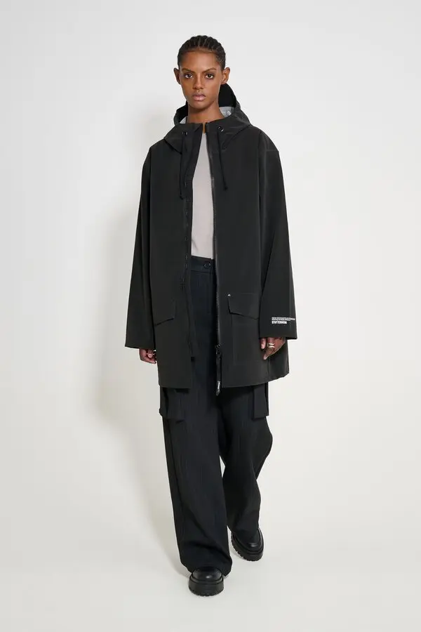 Stutterheim Stockholm Patch Raincoat - Black