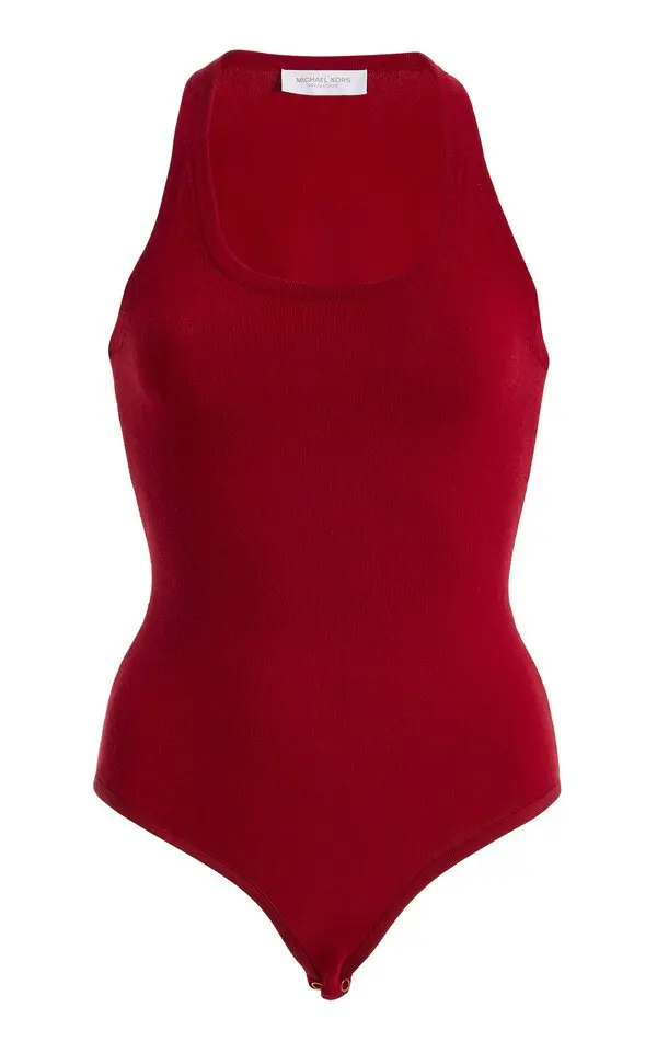 Michael Kors Scoop-neck Cashmere-blend Bodysuit