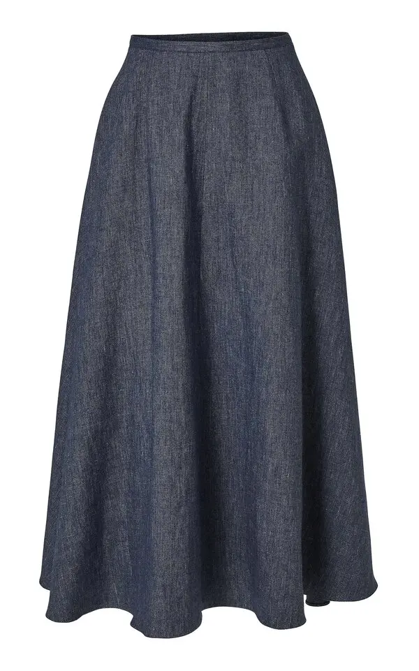 Carolina Herrera Half-circle Linen-cashmere Blend Skirt