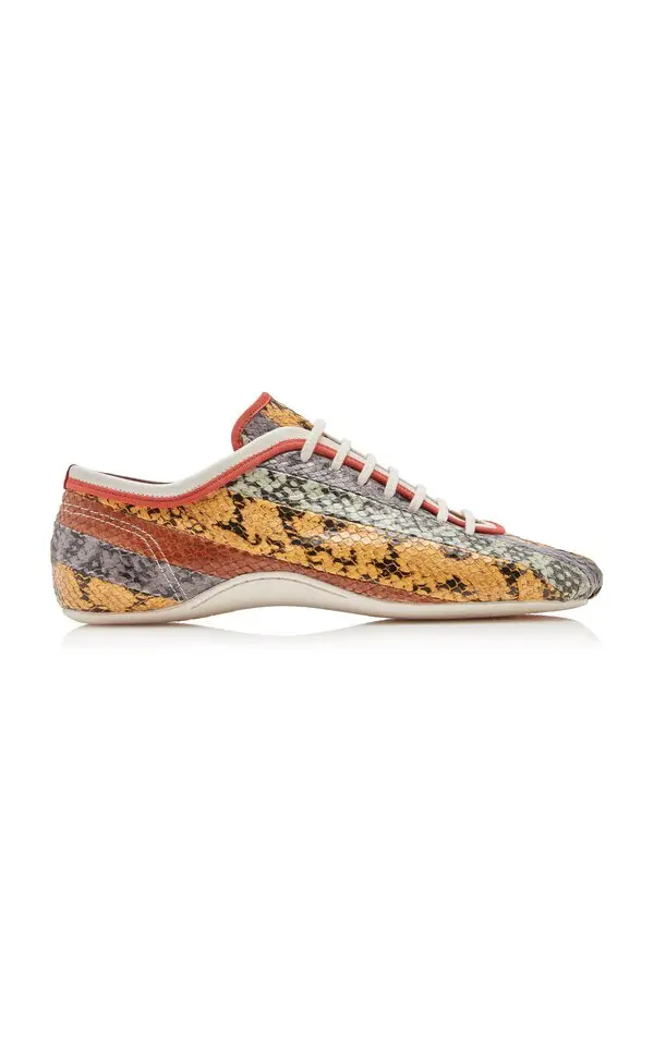 Dries Van Noten Panelled Leather Ballerina Sneakers - Brown